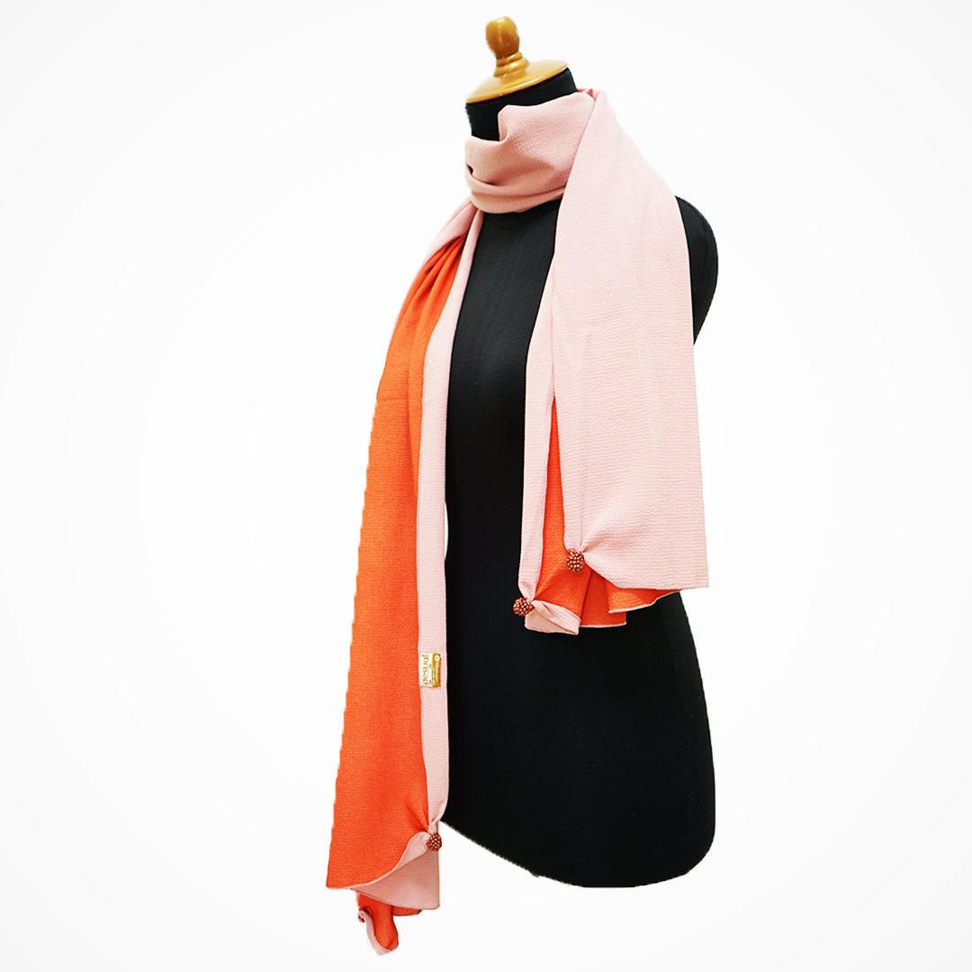 Syal Leher Polos Scarf Leher Bolak Balik Pasmina Panjang Crepe Pink ...