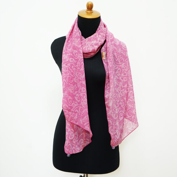 Syal Motif Sifon Pink Scarf Leher GESYAL Halus Minim setrika ...