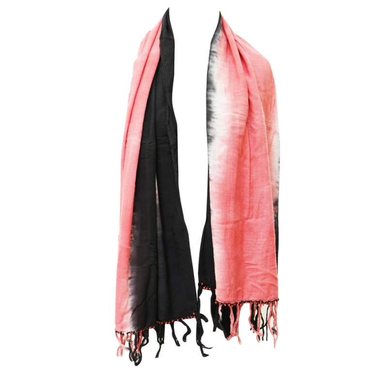 Pashmina Panjang Syal Leher Polos Scarf Leher Merah Gradasi Hitam Tenun ...
