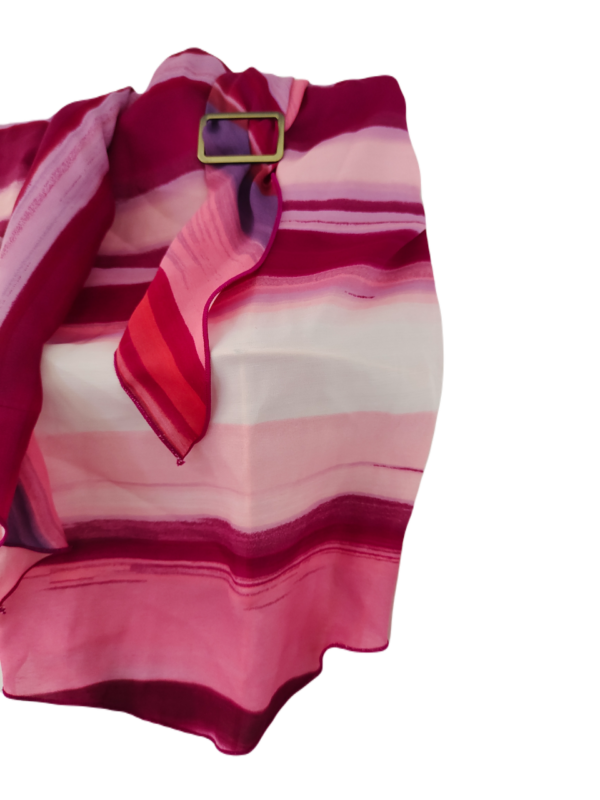 Syal Segitiga Syal Korea Scarf Leher Satin Pink Lurik Scarf Kepala ...