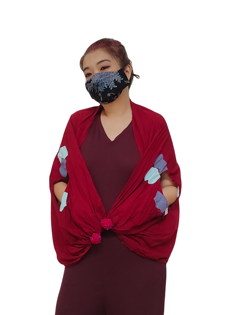 Outer Syal Mantel Scarf Leher Polos Scarf Katun Patchwork Gesyal custom ...